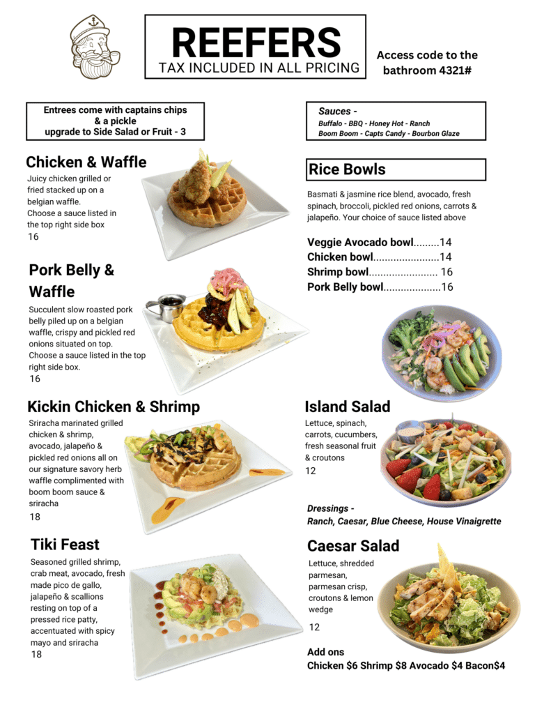 Menu » Reefers Social Club